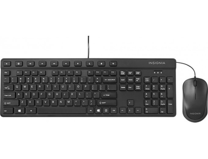 65% off Insignia USB Keyboard and USB Optical Mouse $6.99