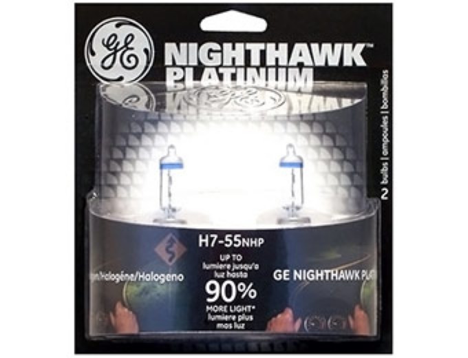 2-Pack GE H7-55NHP/BP2 Nighthawk Platinum Headlight Bulbs for $19